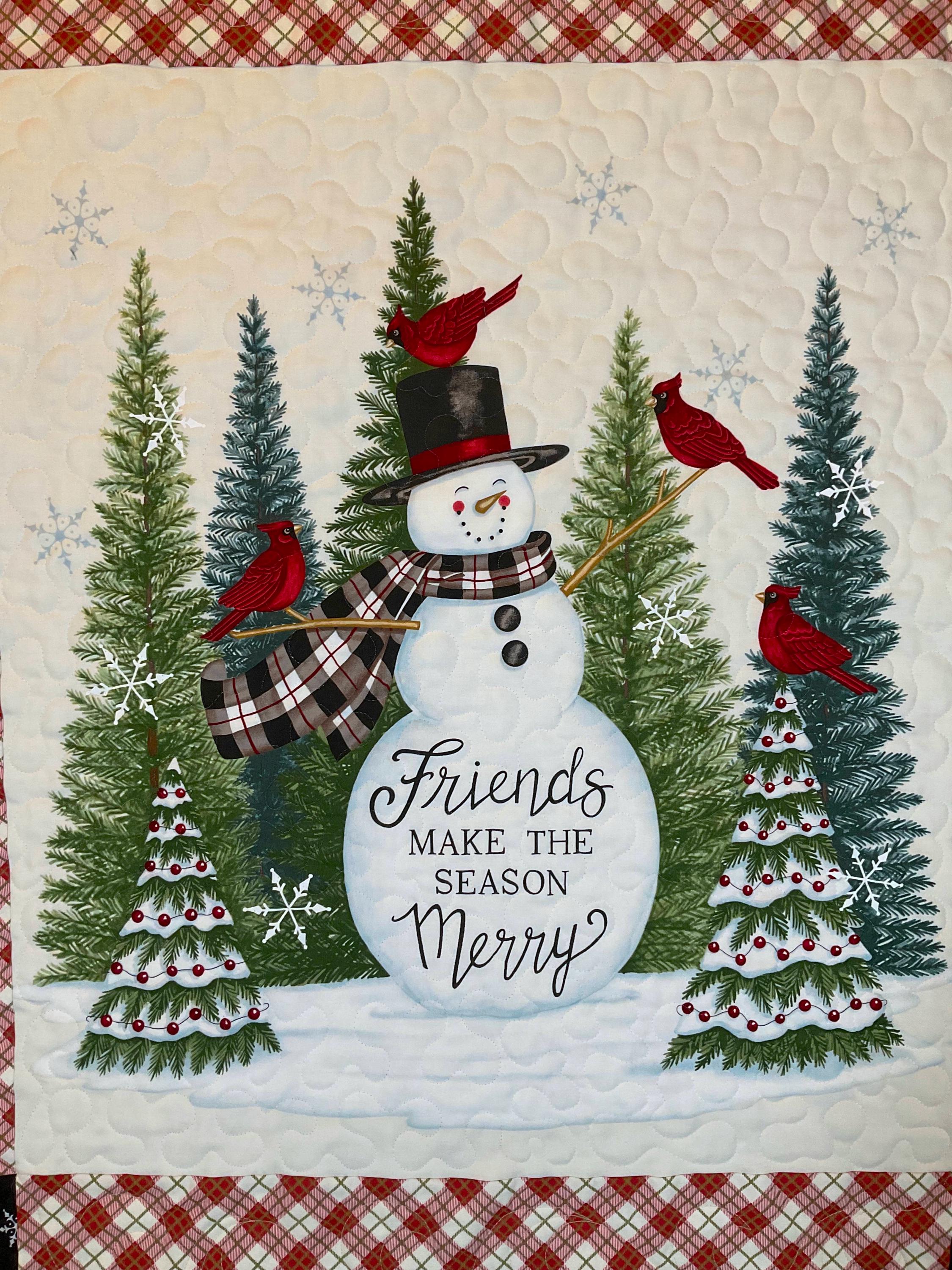 Quilted Winter Friends Snowman Panel Wallhanging, 31" X 28" Square - Etsy