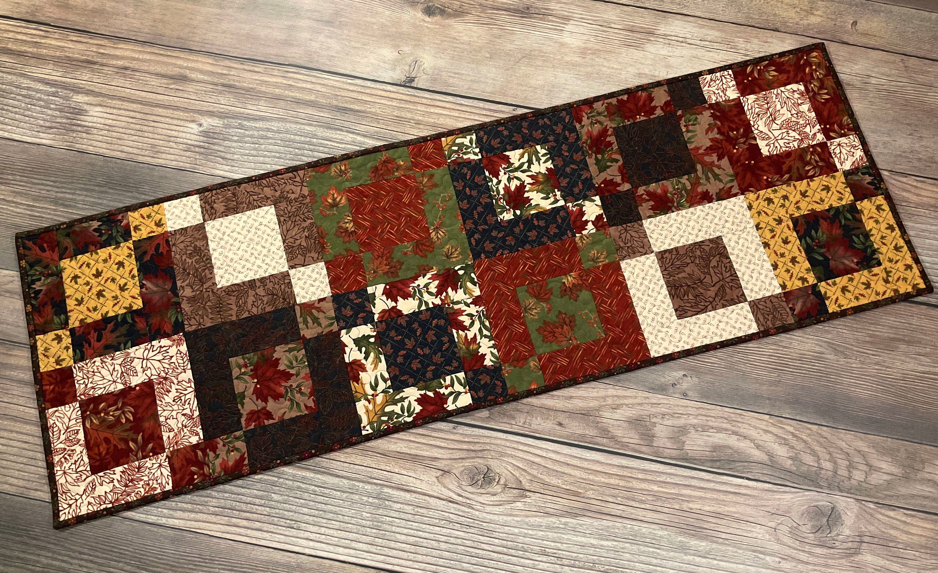 Fall Quilted Flannel Table Runner 48 X 16.5 - Etsy