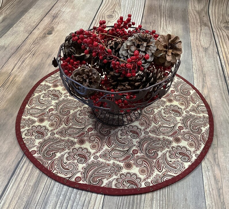 Circular Quilted Reversible Table Topper Centerpiece - Etsy