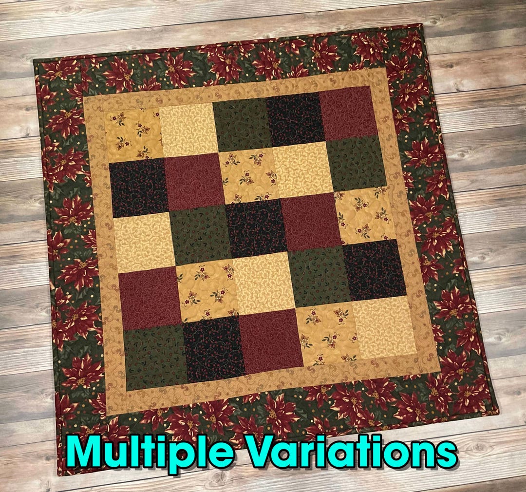 Quilted Wintery Take Five Table Topper / Wallhanging, 32.5" Square - Etsy