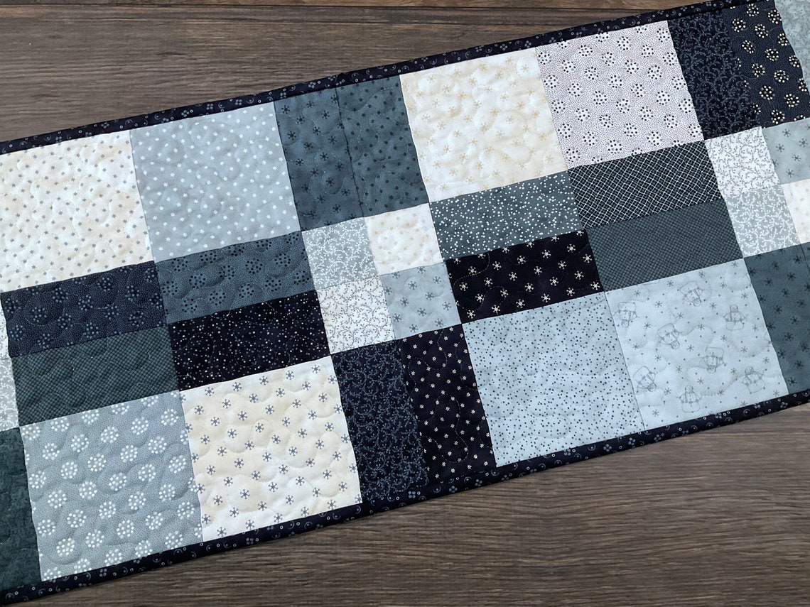 Broken Nine-patch Quilted Table Runner 52 X 13 | Etsy