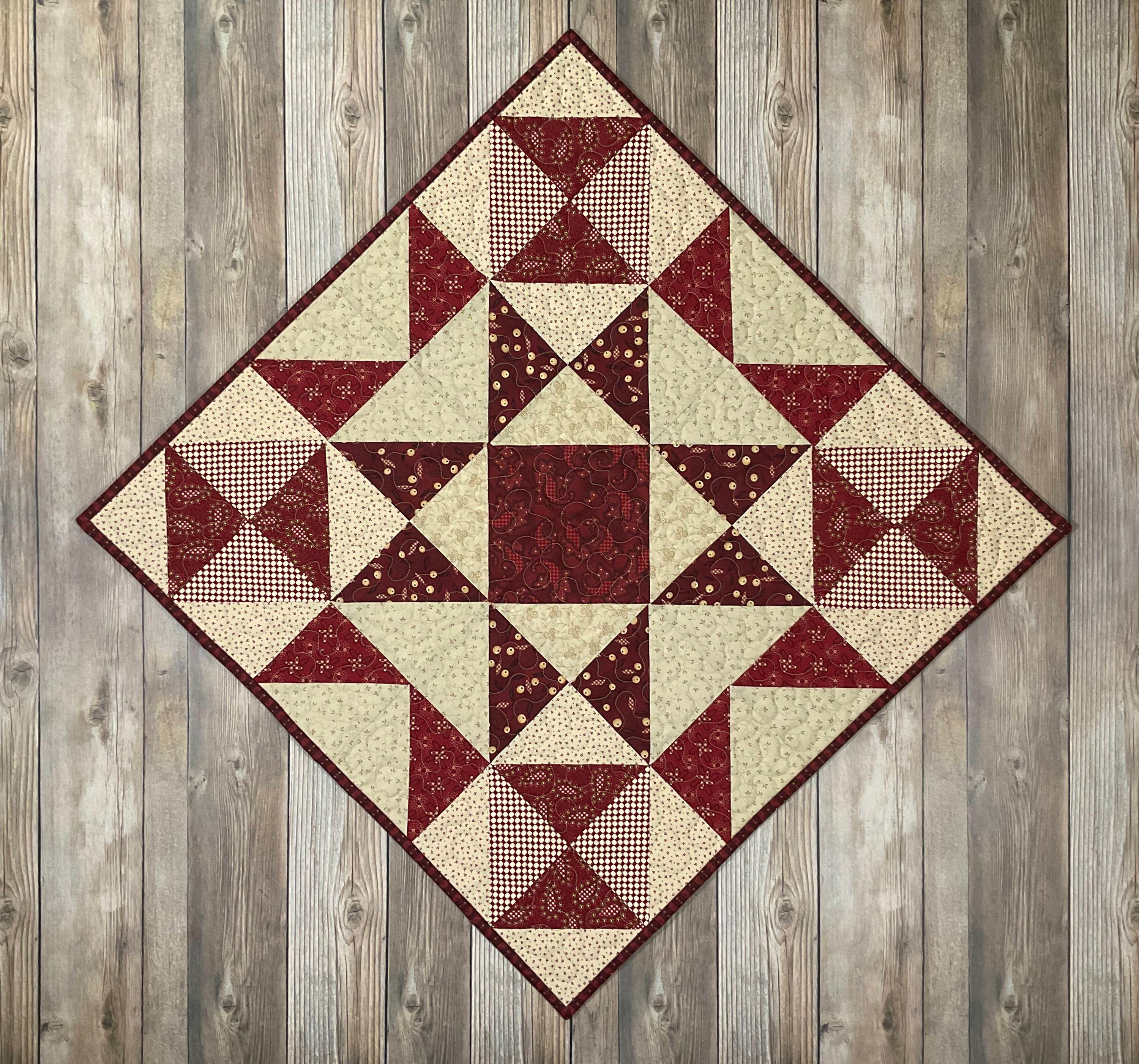 Quilted Expanding Star "garnets and Ginghams" Table Topper ...