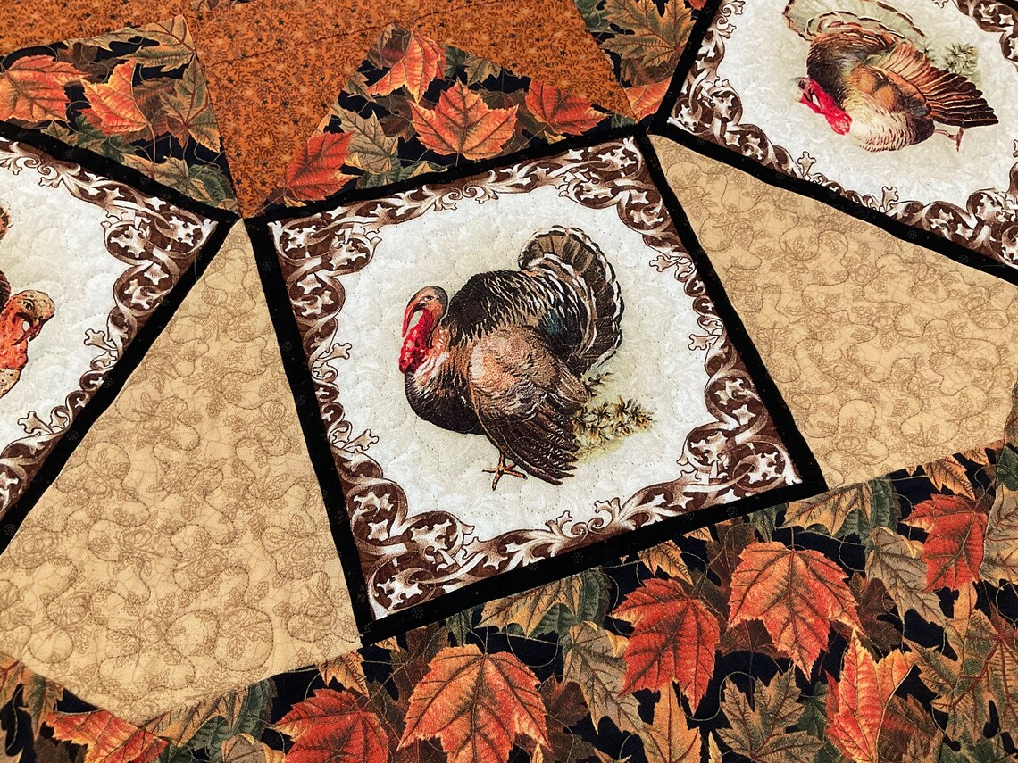 Turkey Time Octagon Quilted Table Topper 33 - Etsy