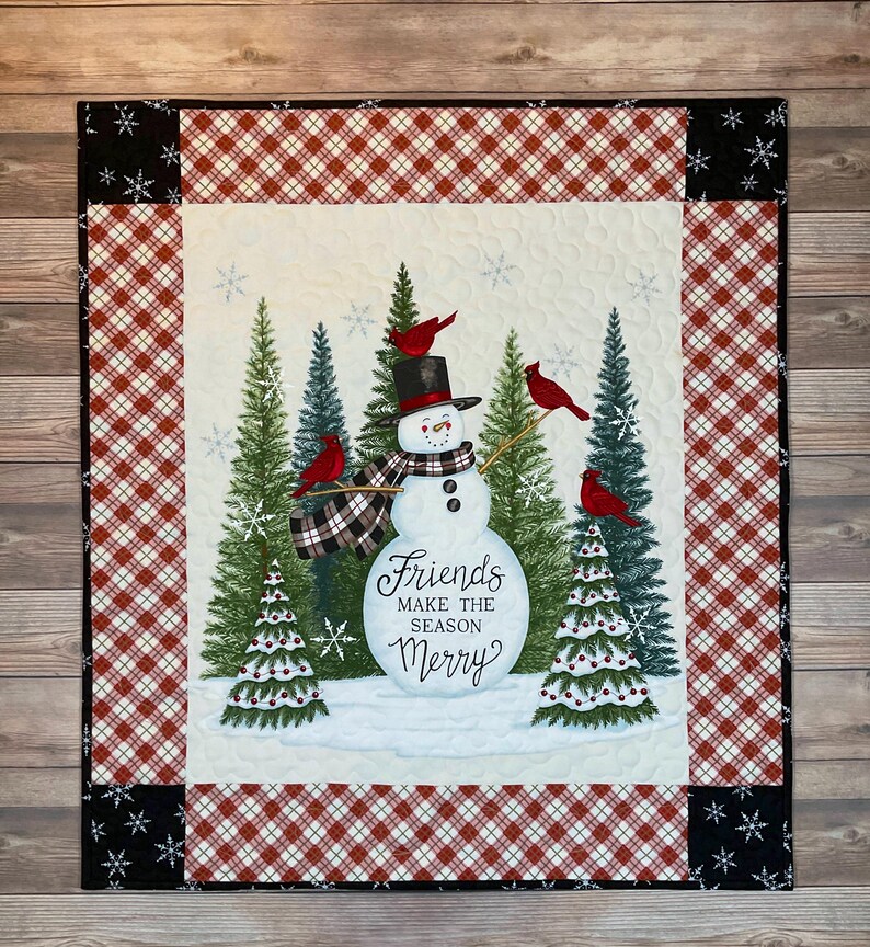 Quilted Winter Friends Snowman Panel Wallhanging, 31" X 28" Square - Etsy