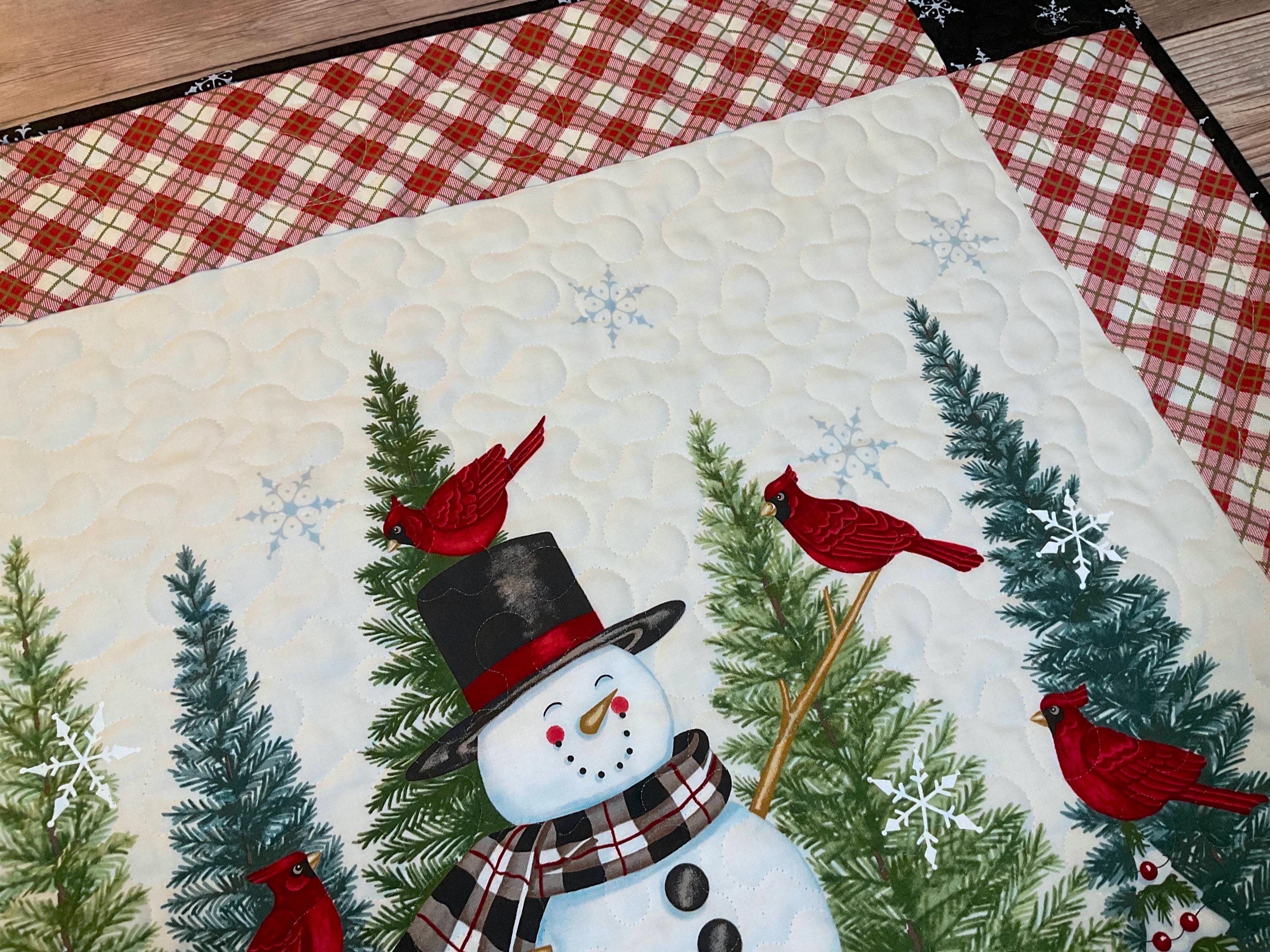 Quilted Winter Friends Snowman Panel Wallhanging, 31" X 28" Square - Etsy