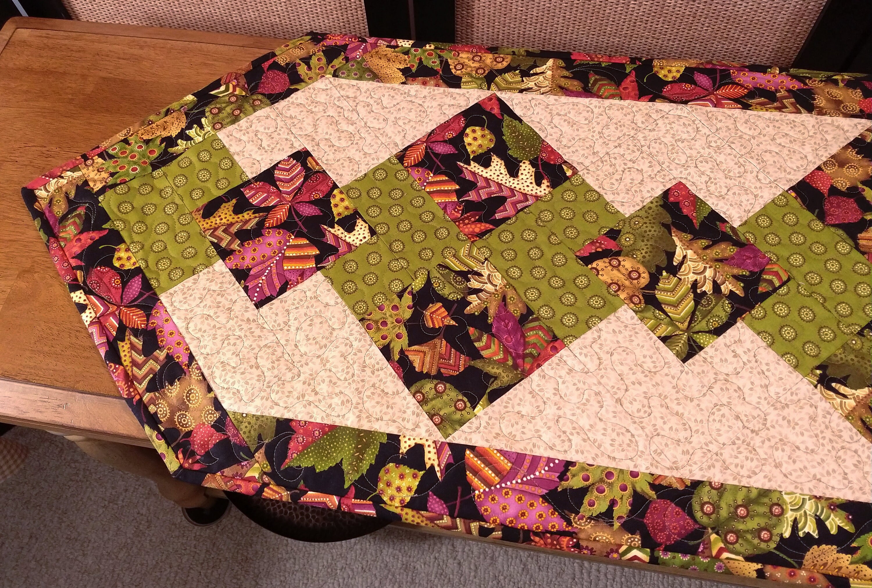 Squares Upon Squares Quilted Table Runner 43 X 17 - Etsy