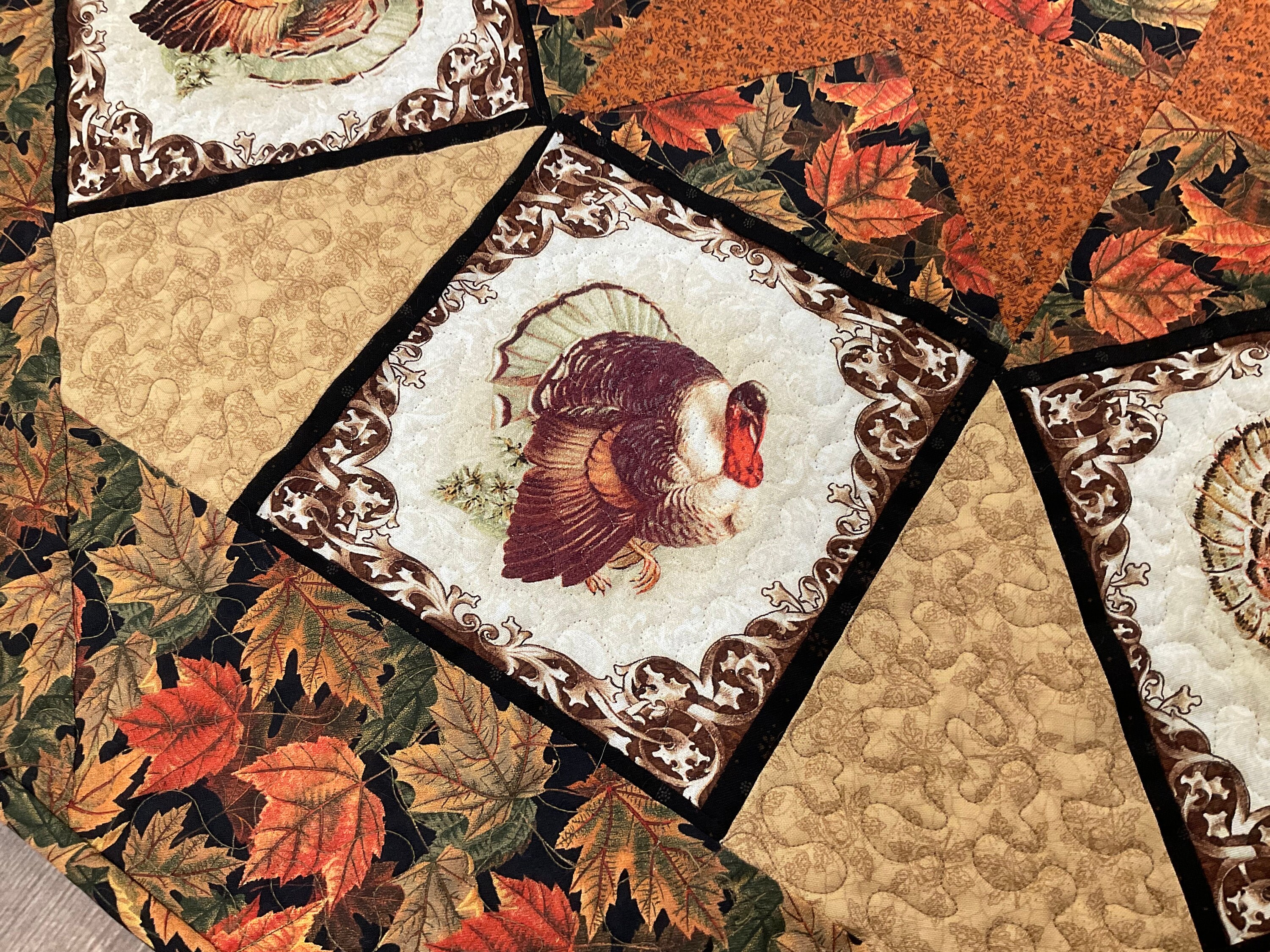 Turkey Time Octagon Quilted Table Topper 33 - Etsy