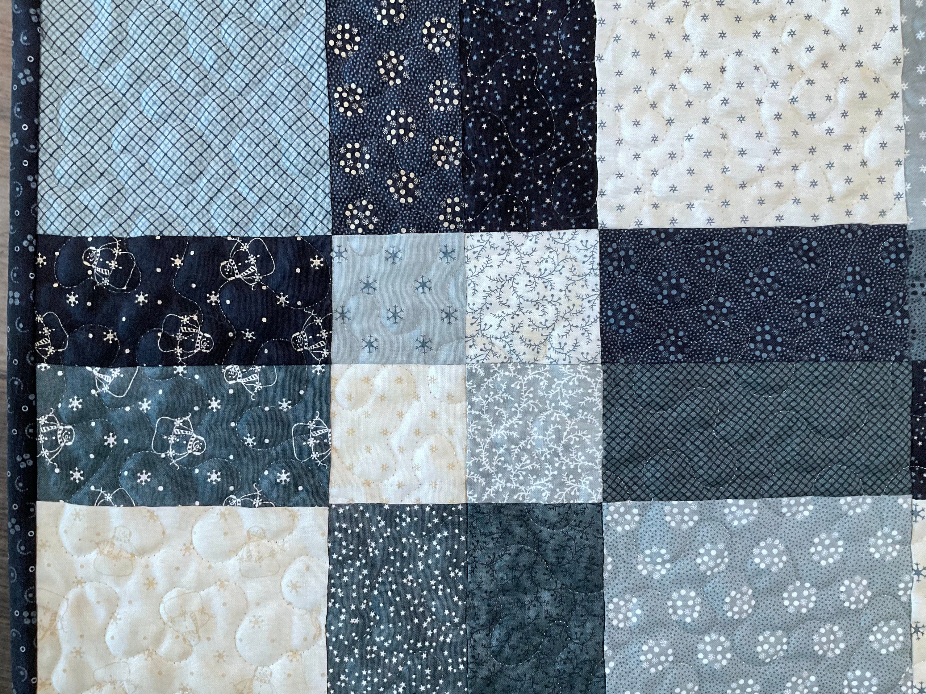 Broken Nine-patch Quilted Table Runner 52 X 13 | Etsy