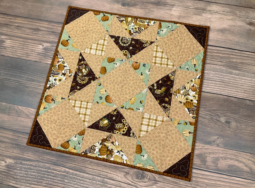 Quilted "happy Fallidays" Half-square Table Topper, 24" Square - Etsy