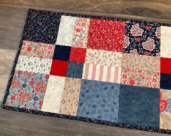 Broken Nine-patch Quilted Table Runner 52 X 13 | Etsy