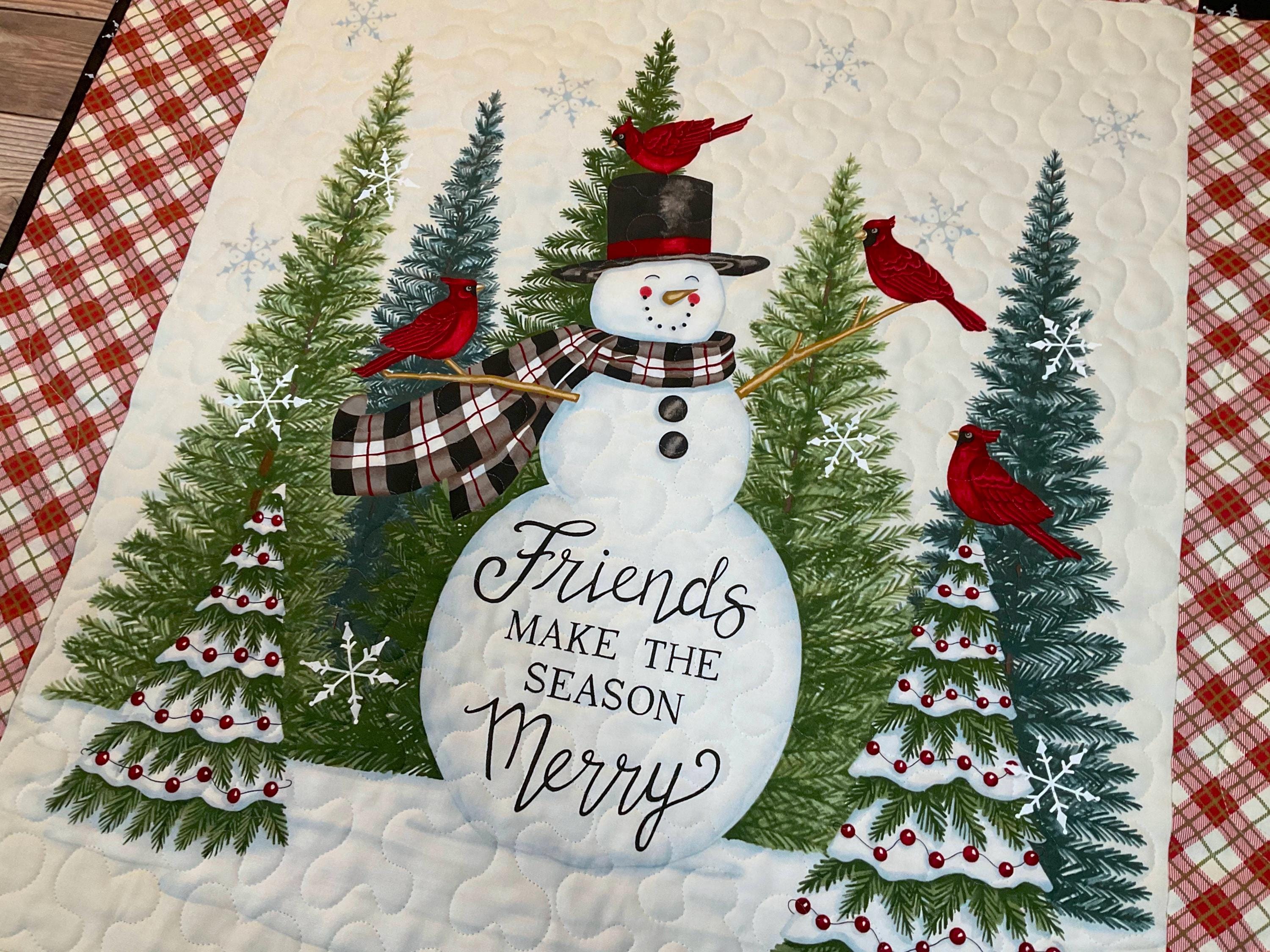 Quilted Winter Friends Snowman Panel Wallhanging, 31" X 28" Square - Etsy