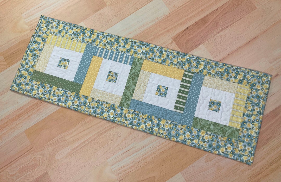 Springtime Fabric Quilted Table Runner in Daisy Motif, 34" X 12" - Etsy