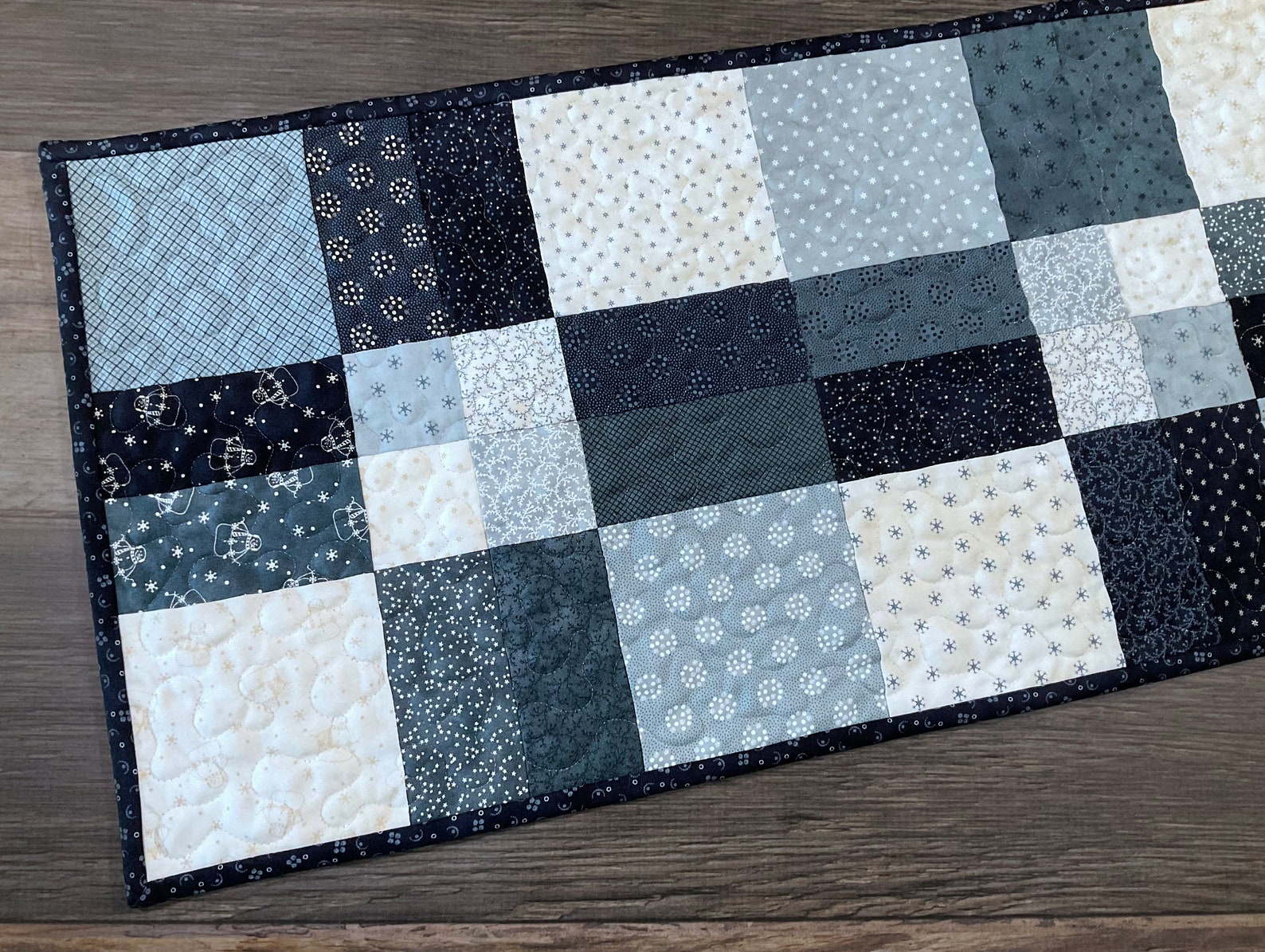 Broken Nine-patch Quilted Table Runner 52 X 13 | Etsy