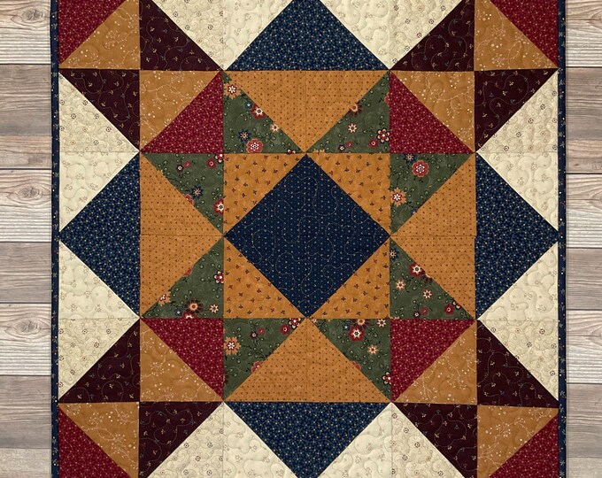Quilted Half-square Kansas Troubles Star Design Table Topper ...