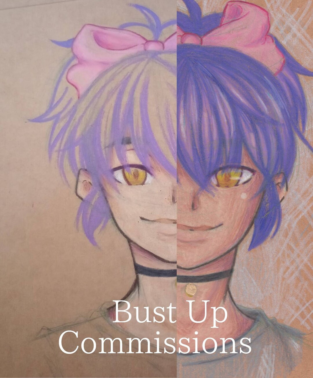 Traditional Art Commissions - Anime Bust up Commissions - Colored ...