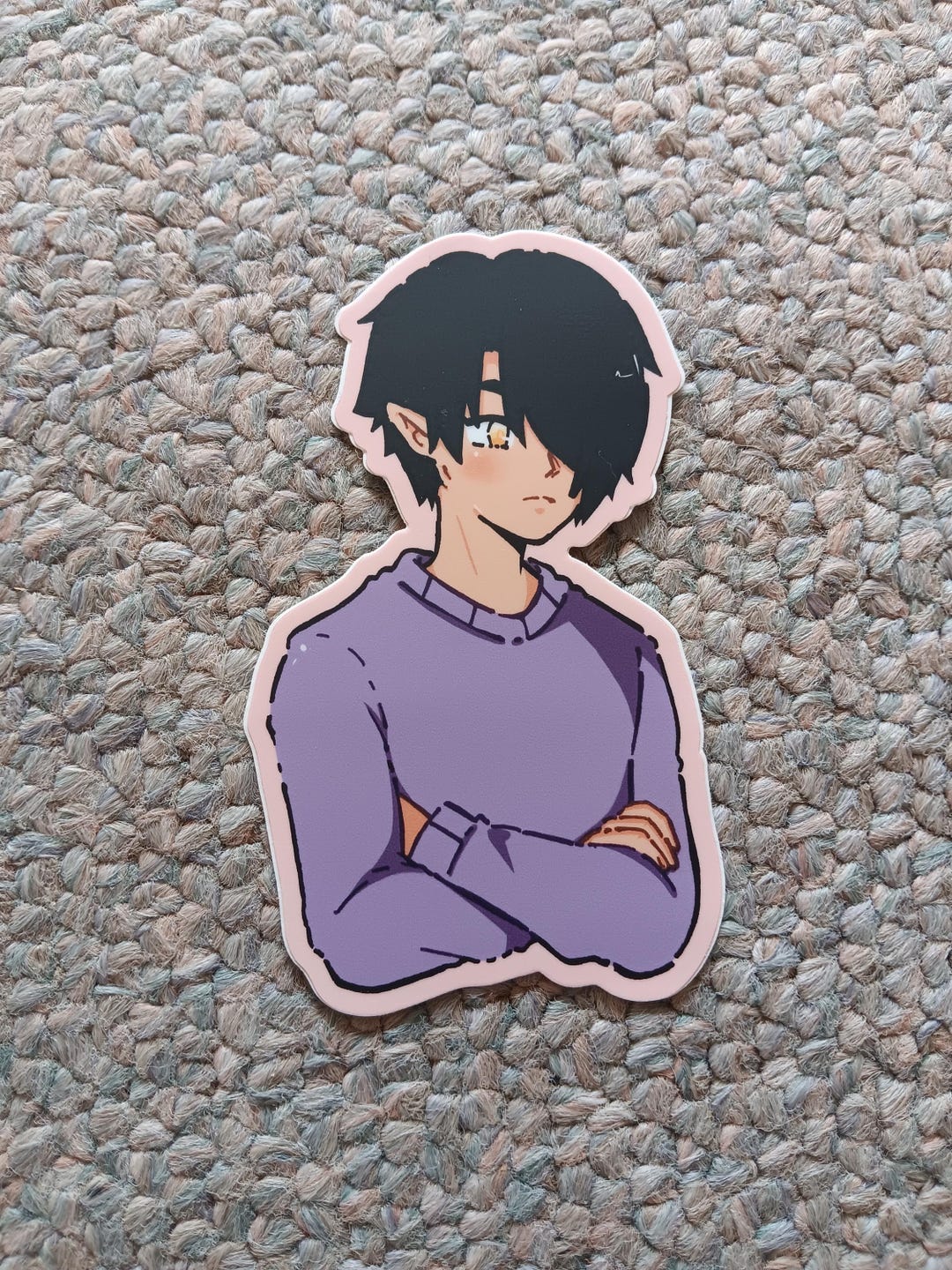 Grumpy Demon Boy Sticker - Etsy