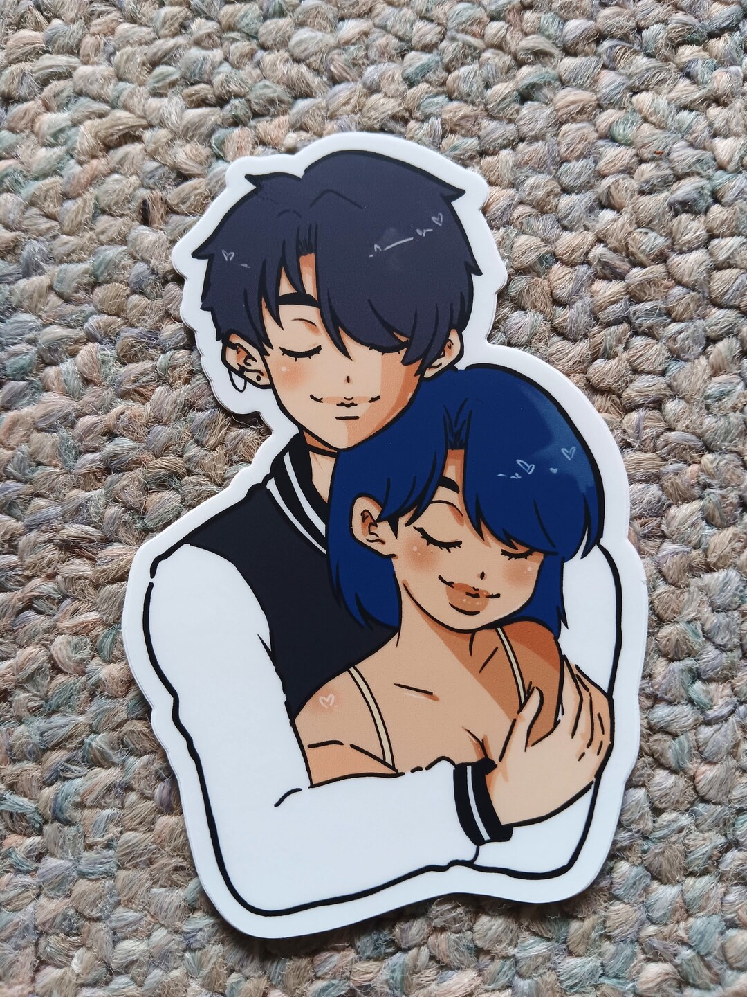 Blue Couple Love Die Cut Sticker - Etsy