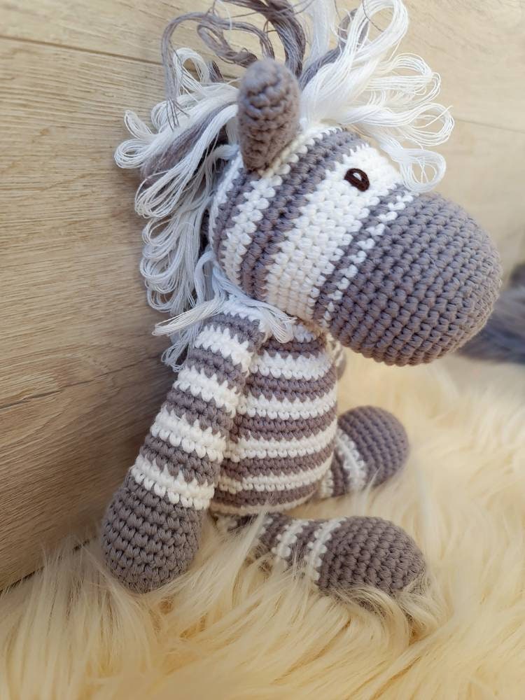 Crocheted Cuddly Toy Zebra Cuddly Toy Amigurumi as a Gift for | Etsy UK