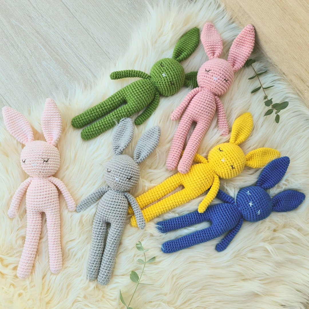 Crocheted Cuddly Toy Bunny Amigurumi Bunny as a Gift for Birth Cuddly ...