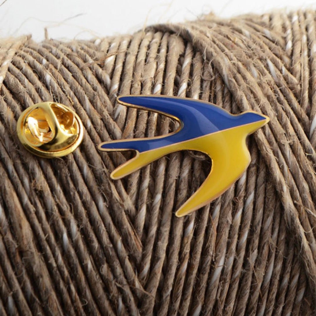Ukrainian Swallow Badge, Handmade Badge, Badge in Colors of Ukrainian ...