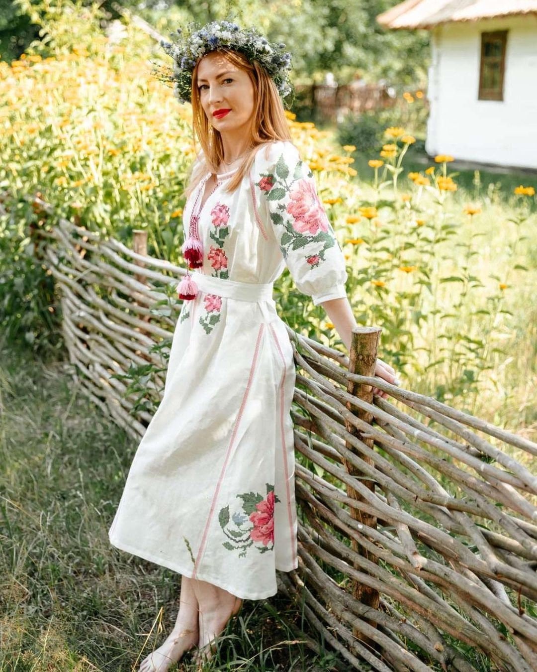 2024new Linen Embroidered Dress With Embroidery Ukrainian Vyshyvanka ...