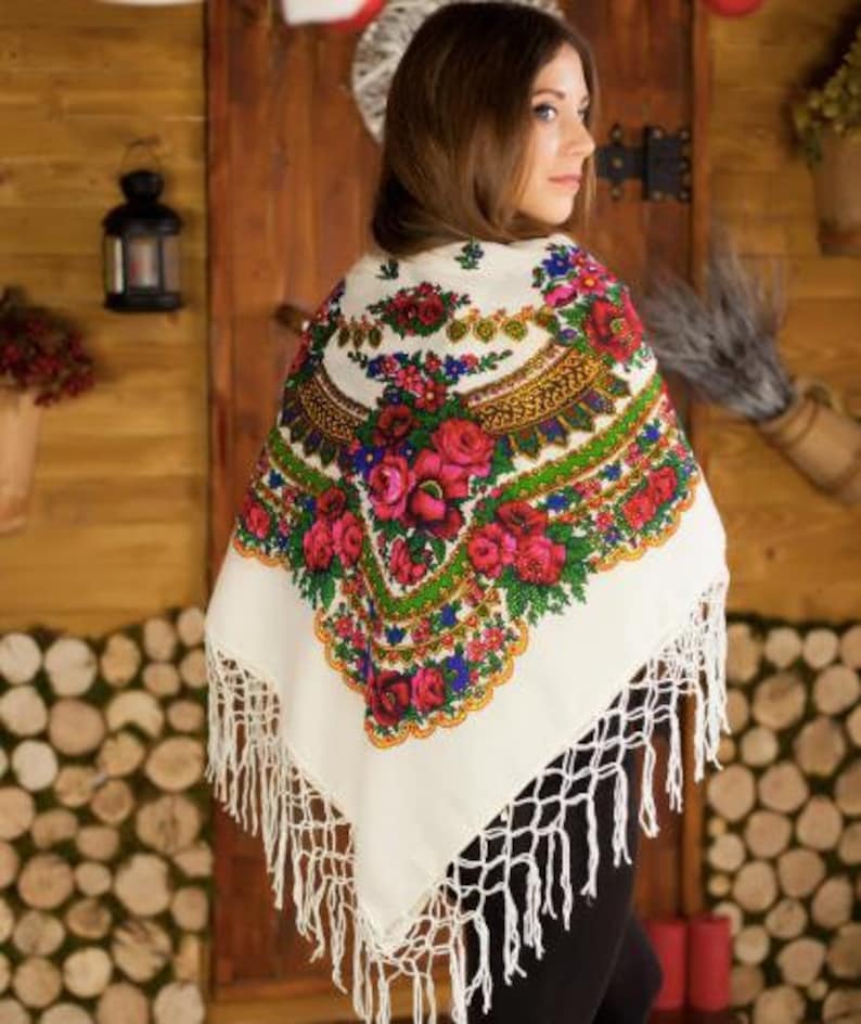Ukrainian shawl Traditional Ukrainian gifts for women Mom | Etsy