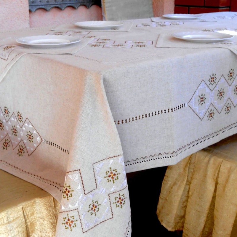 Embroidered Tablecloth - Etsy