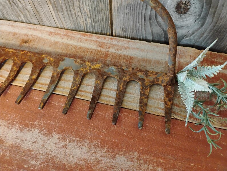 Rusty Old Garden Rake-vintage Rake-farmhouse Home Decor-farmhouse ...