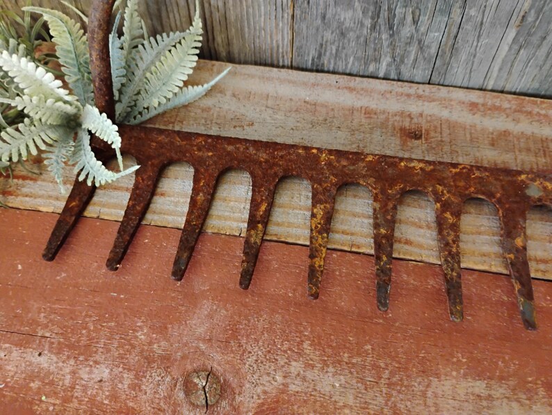 Rusty Old Garden Rake-vintage Rake-farmhouse Home Decor-farmhouse ...