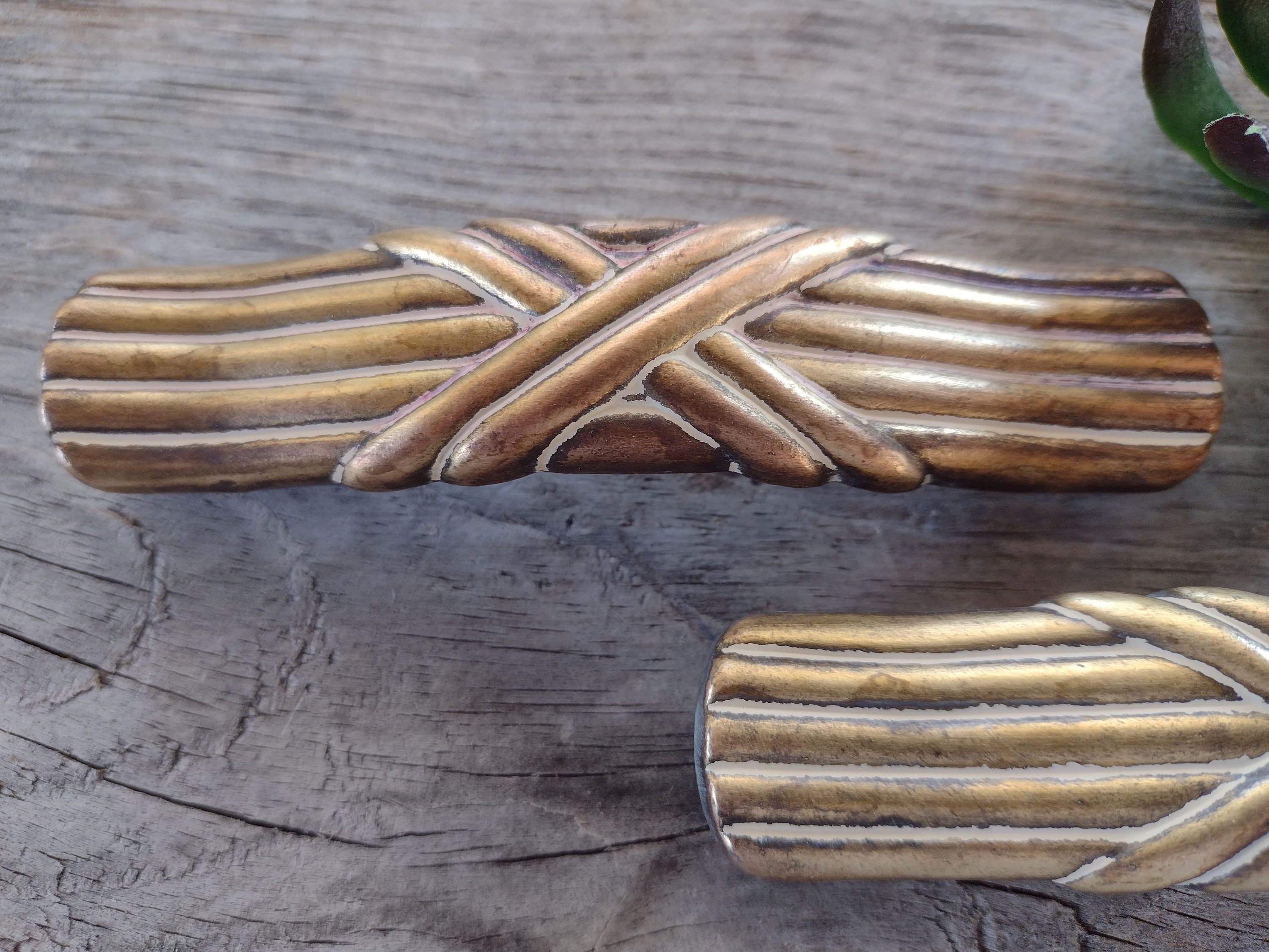 2 Mid-century Modern Drawer Pulls-crossed Shoelace Pattern Drawer Pulls ...