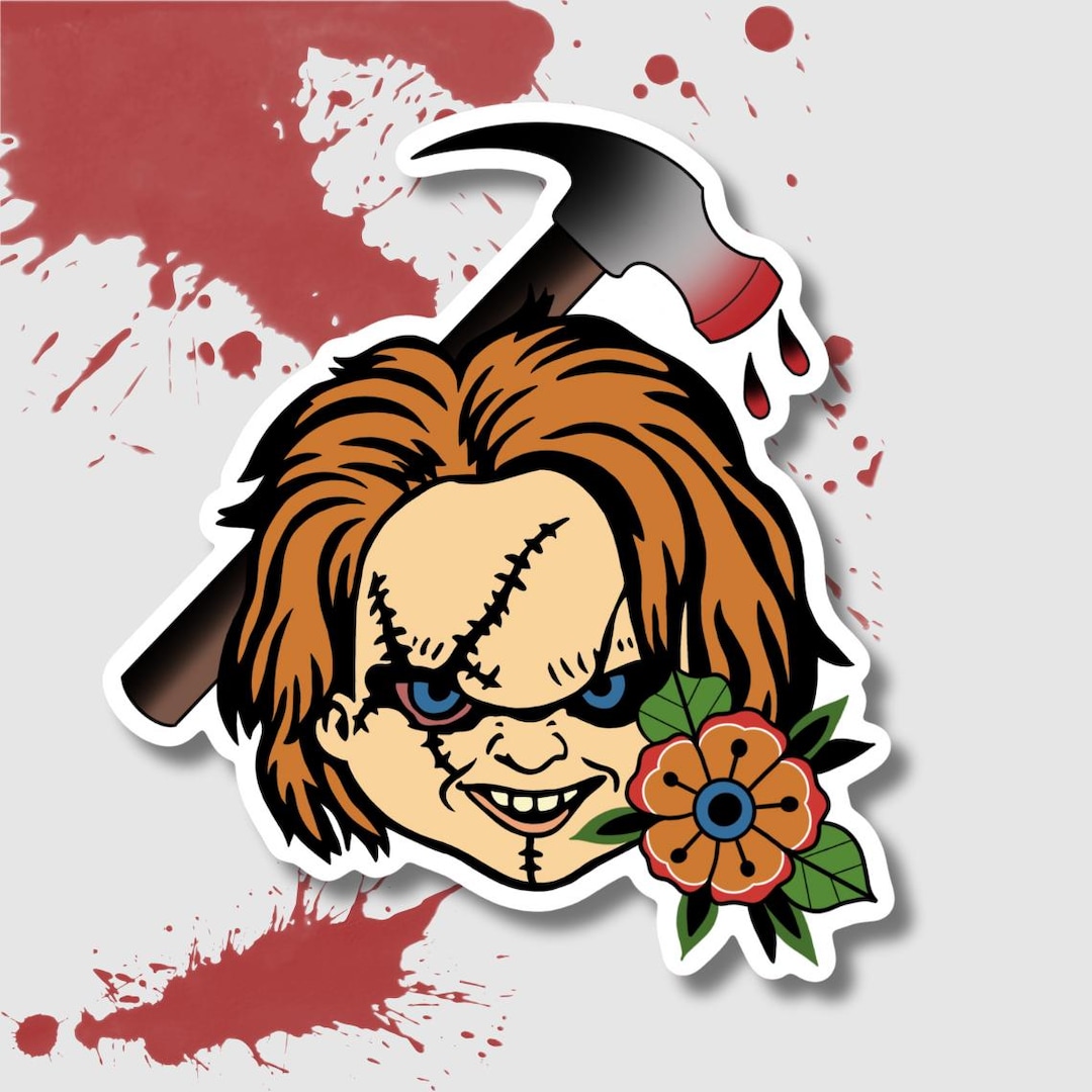 Chucky Tattoo Style Inspired Sticker | Halloween | Childs Play | Horror ...