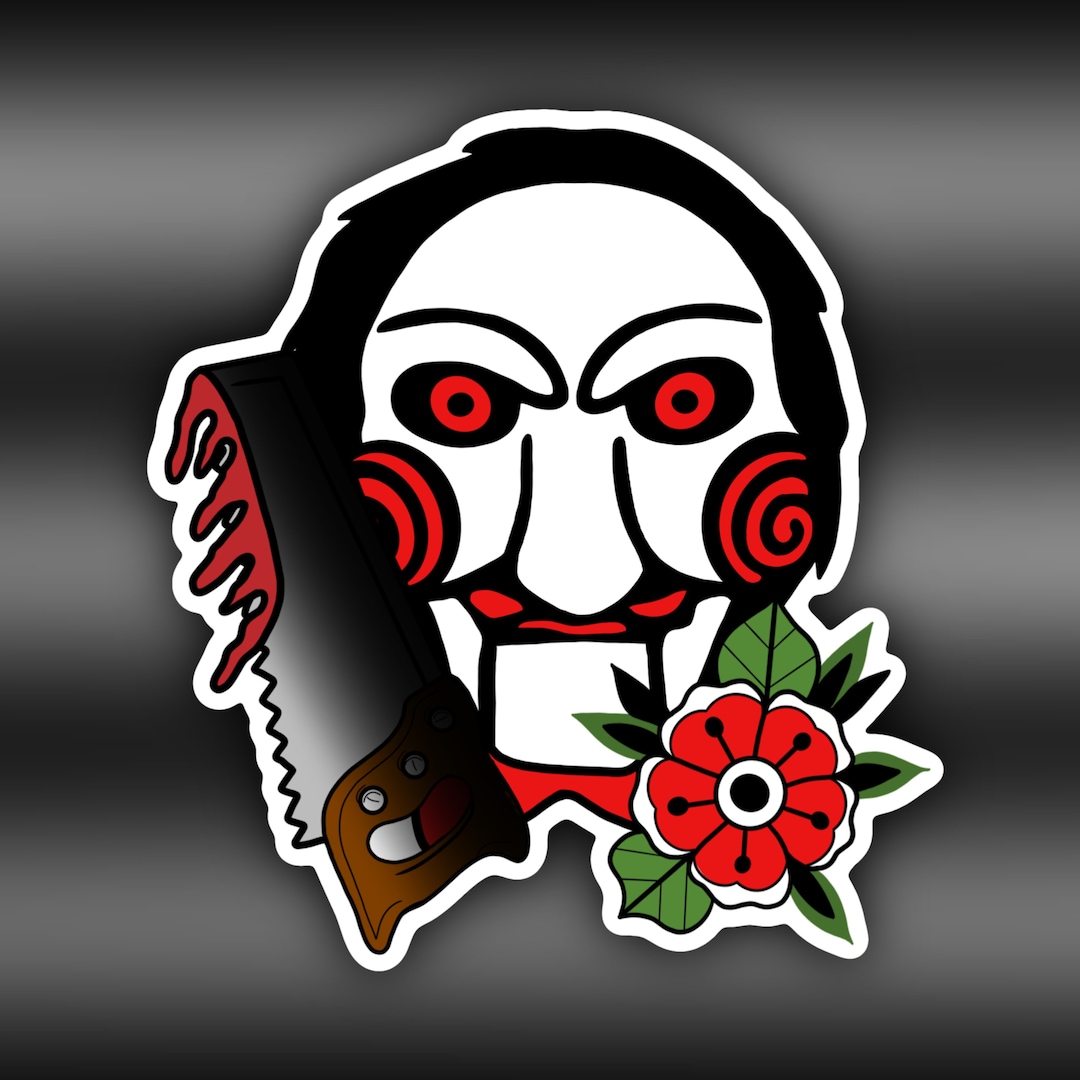 Jigsaw Saw Tattoo Inspired Sticker Halloween Horror Scary Handmade ...