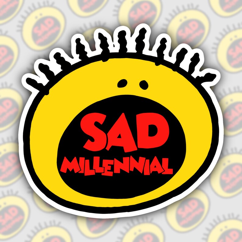 Sad Millennial All That Sticker Funny Y2K Holographic Waterproof ...