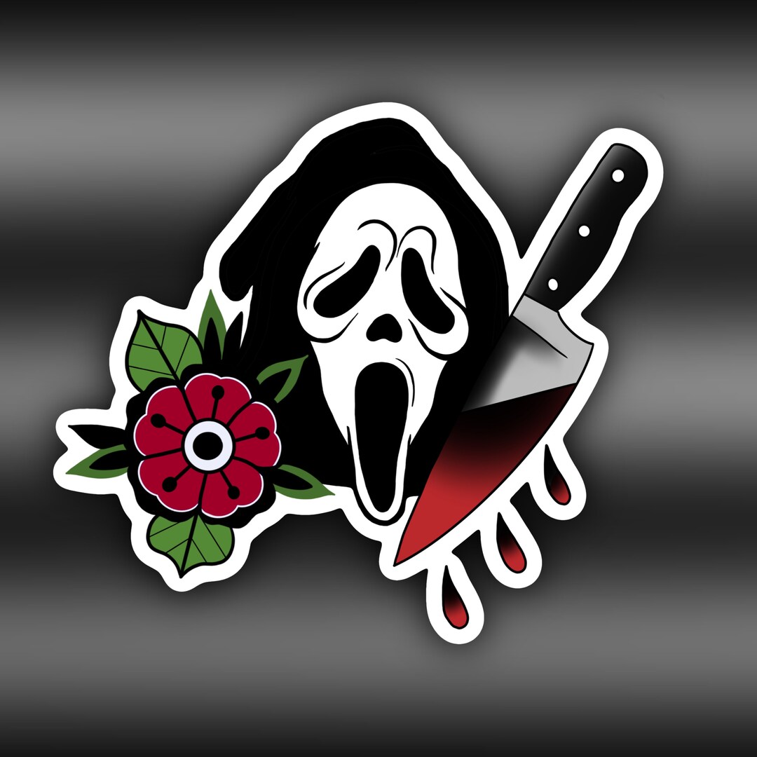 Ghostface Tattoo Inspired Sticker Halloween Scary Horror Scream Laptop ...