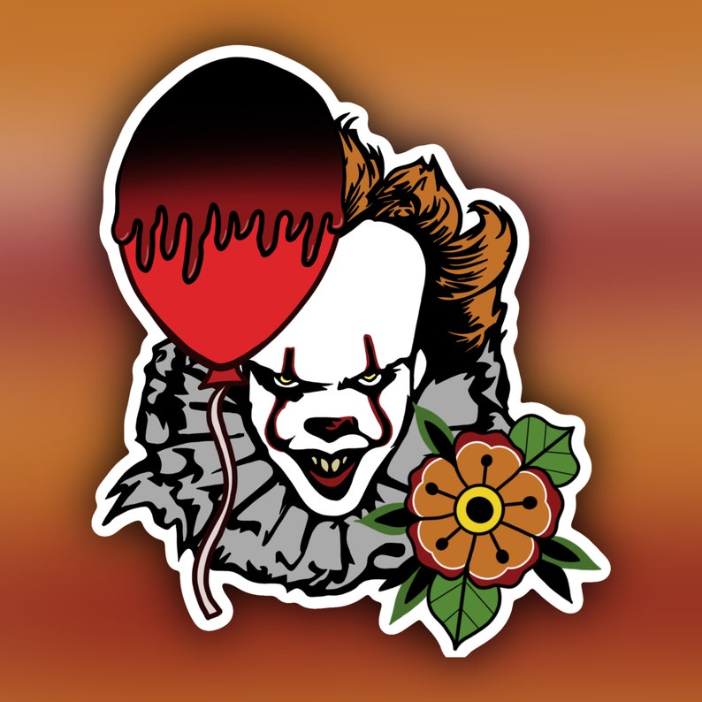 Pennywise Tattoo Inspired Sticker It Movie Halloween Horror Scary Movie ...