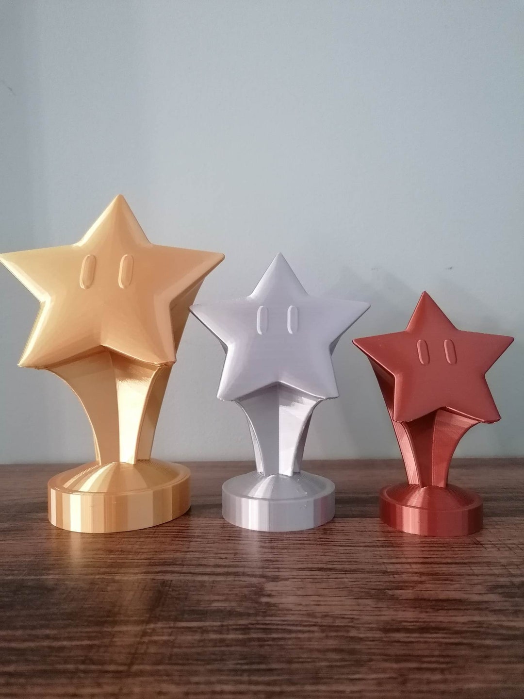 Mario Star Awards Trophy Gold, Silver and Bronze in 3D Printing/trophy ...
