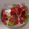 Stained Glass Hand Painted Vase Handpainted Personalized Vase With Peony Flowers Round Glass ...
