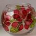 Stained Glass Hand Painted Vase Handpainted Personalized Vase With Peony Flowers Round Glass ...