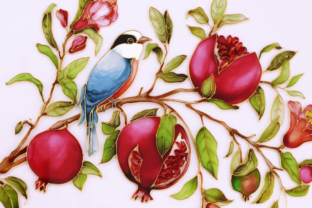 Pomegranate Stained Glass Painting Pomegranate Original Painting on ...