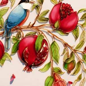 Pomegranate Stained Glass Painting Pomegranate Original Painting on ...