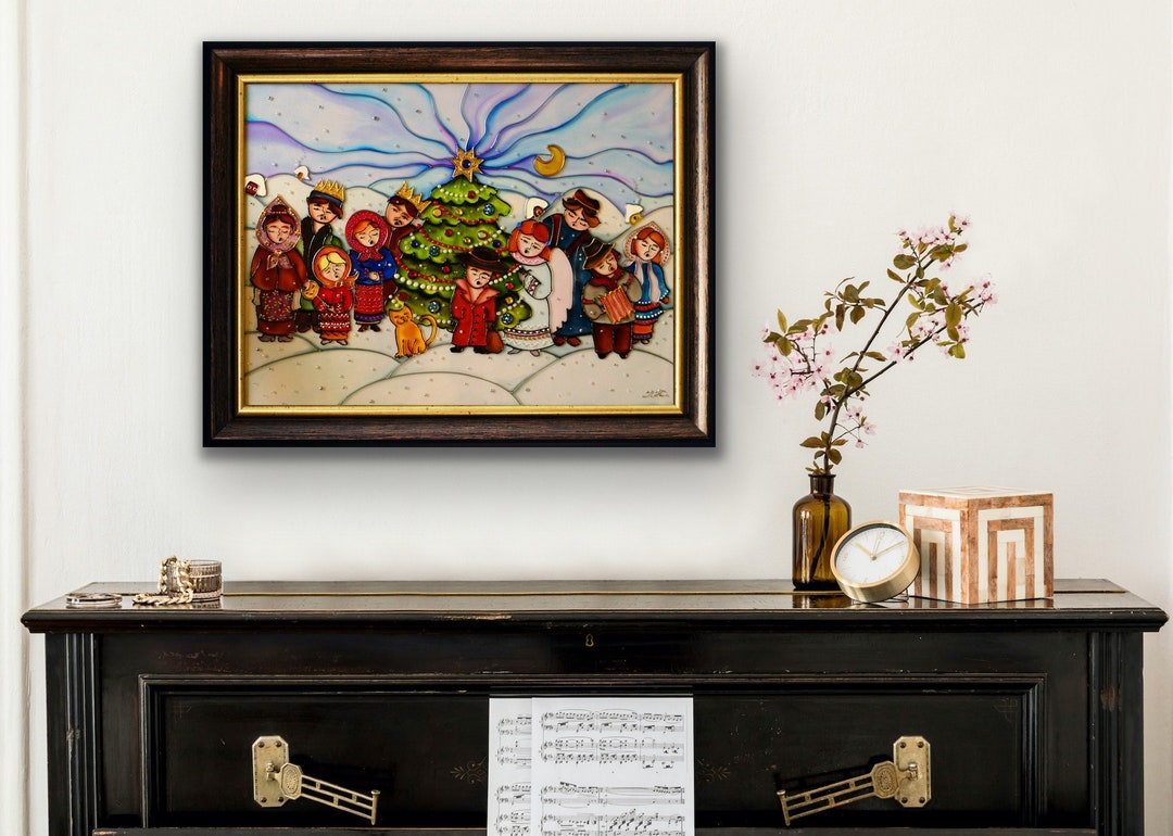 Christmas Wall Art Nativity Scene Stained Glass Painting Nativity Wall ...