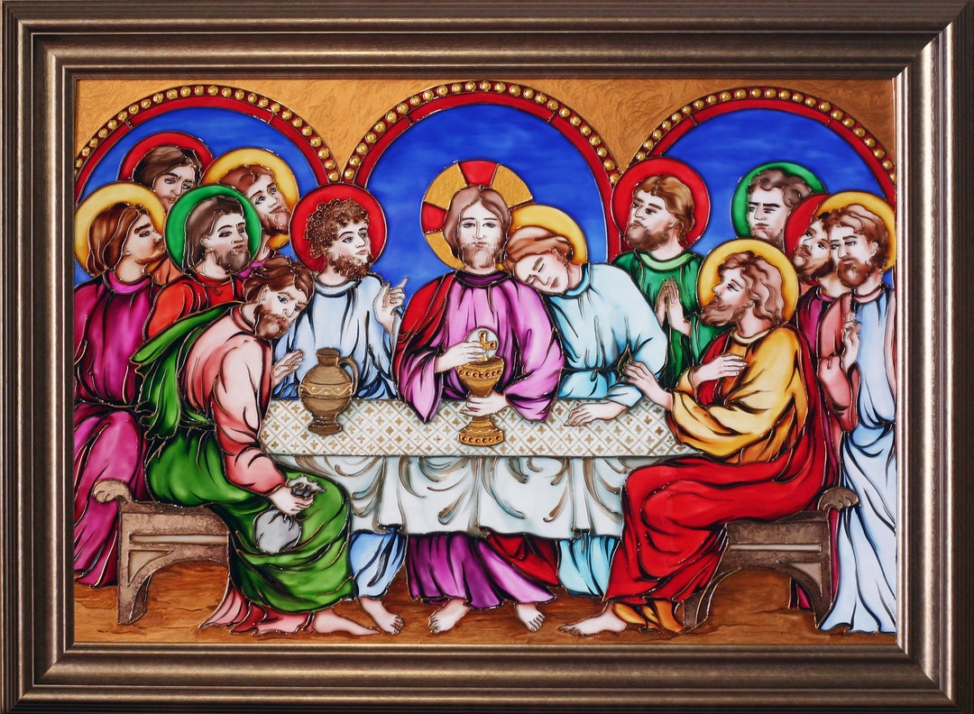 Last Supper Wall Art, Stained Glass Painting, Jesus Art, Religious ...