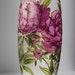 Stained Glass Hand Painted Vase Handpainted Personalized Vase With Peony Flowers Round Glass ...
