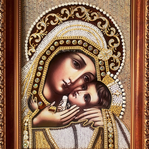 Virgin Mary Blessed Mother With Jesus Catholic Art Religious - Etsy