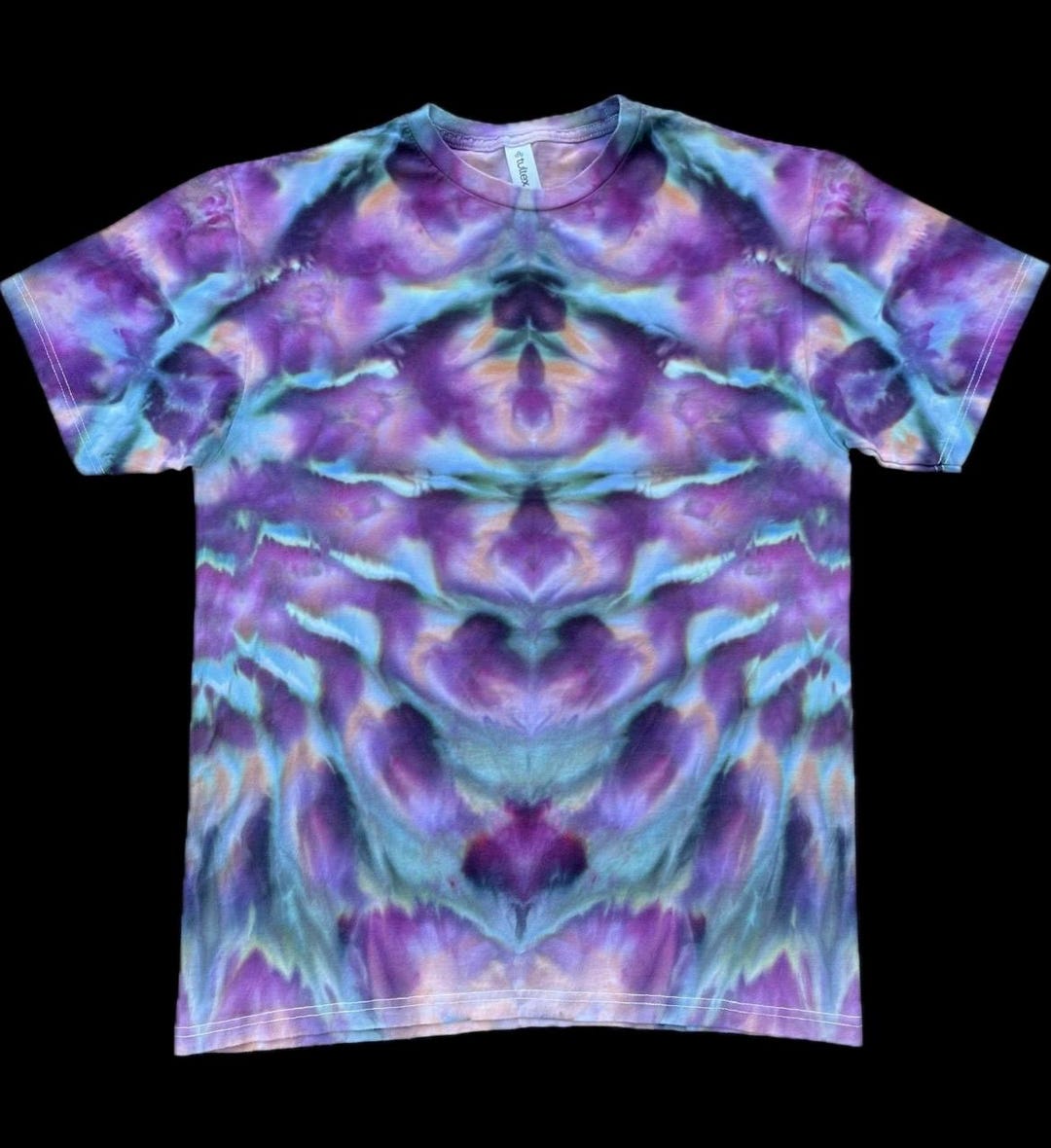 Medium Cosmic Prism Ice Dyed Tie Dye T-shirt in Blue, Purple, Yellow ...
