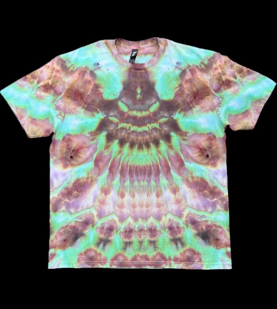 XL Gem Stone Tie Dye T-shirt in Red, Green, Orange, Kaleidoscope Eyes ...