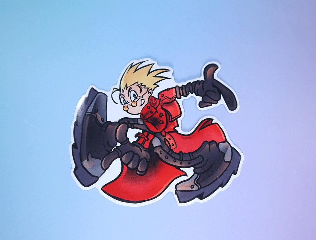 Vash Adventure Sticker, Vash 06, Blue Hedgehog Style, Vectorheart ...