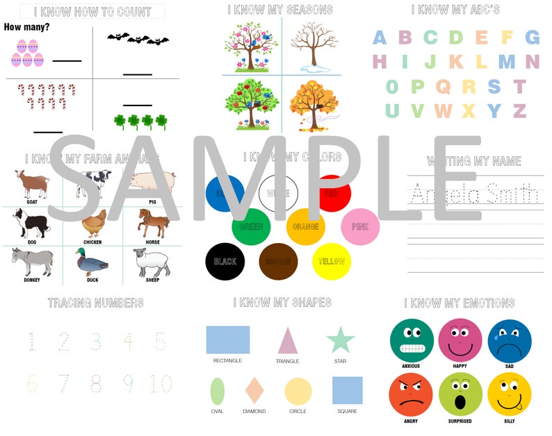 Preschool Learning Binder Printable, Busy Book, Toddler Learning at ...