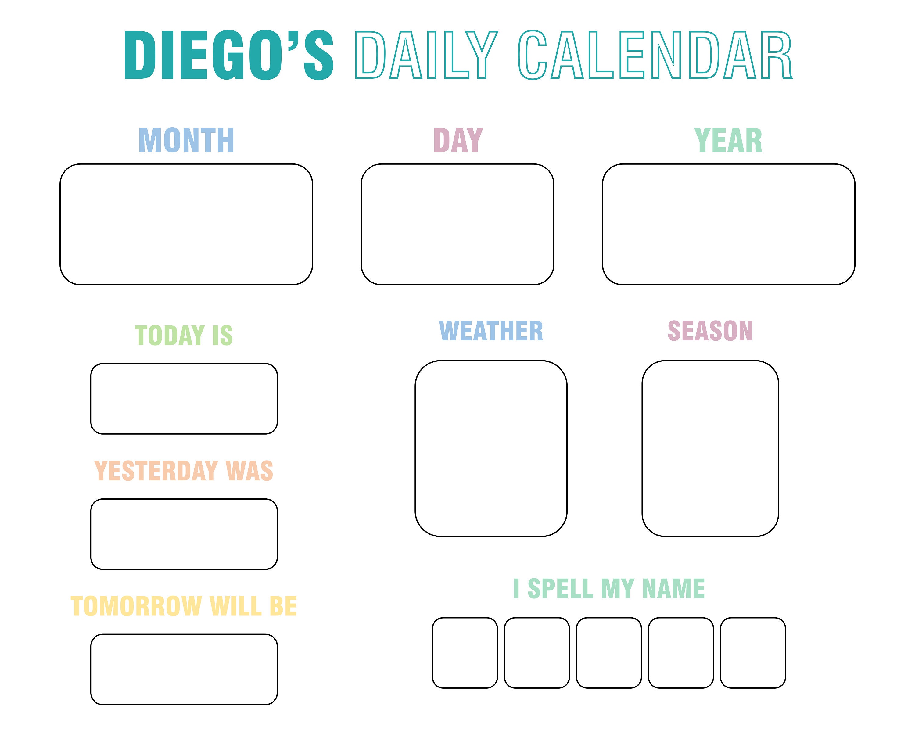 Personalized Child Daily Calendar Custom Morning Board - Etsy Australia