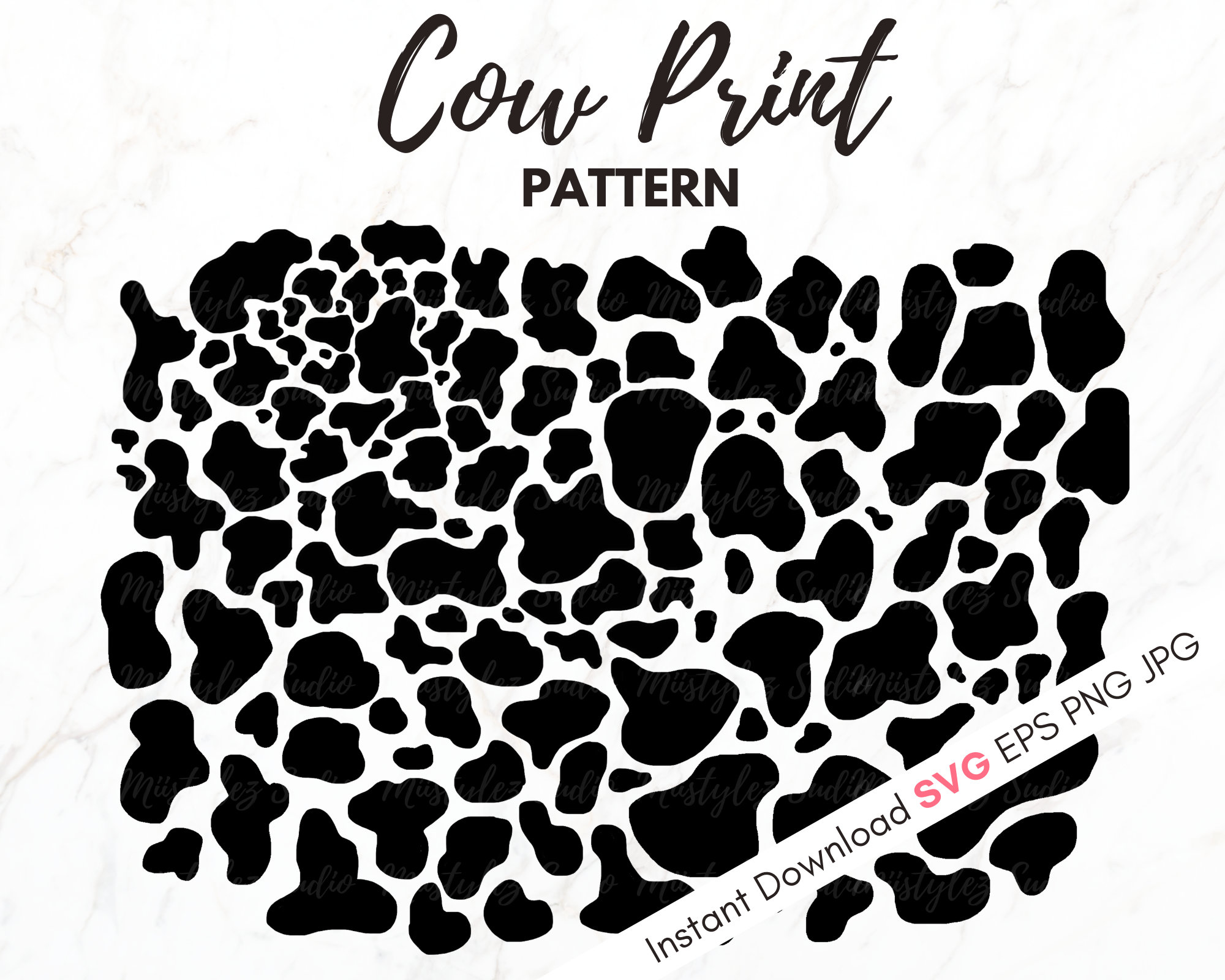 Cow Print Pattern SVG, Animal Print, Cut File Pattern, Layered File ...